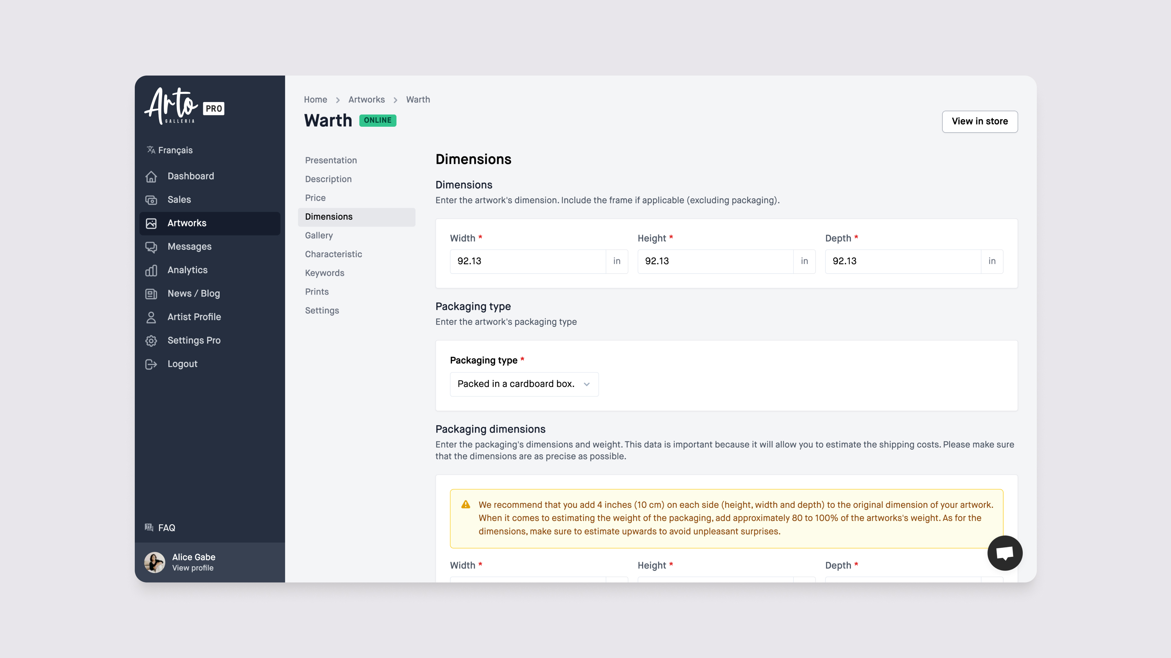 Case study: Arto Galleria | Witify