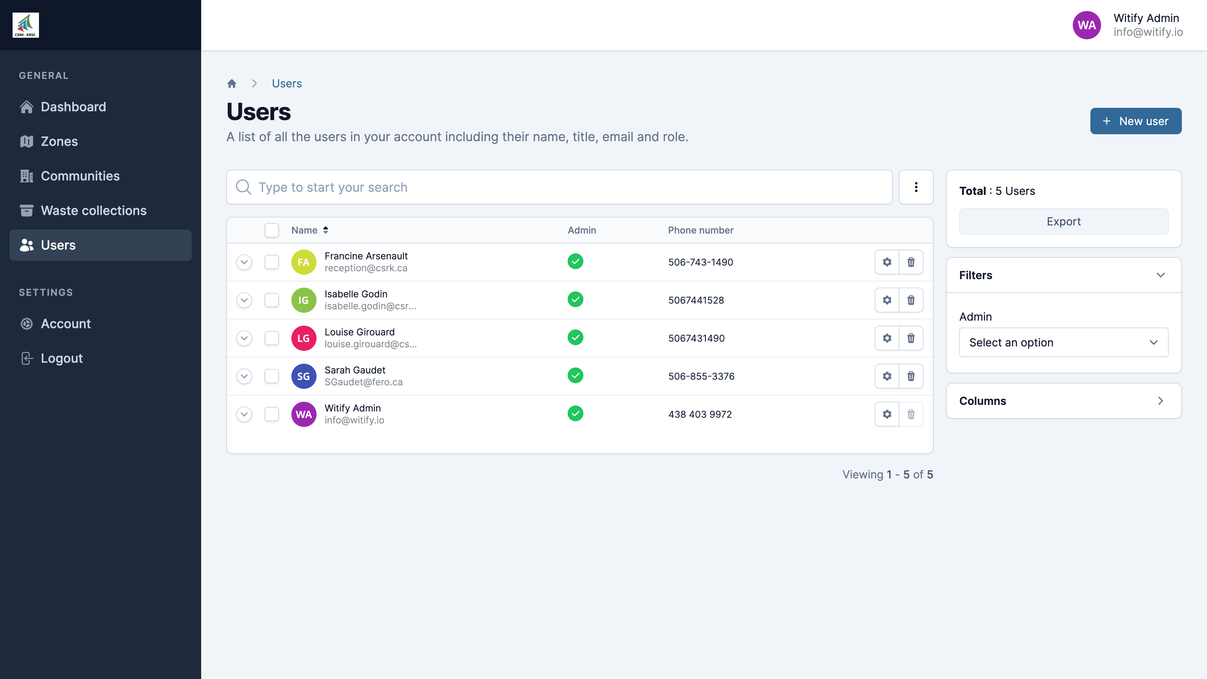 Étude de cas: Gestion des déchets du CSRK | Witify